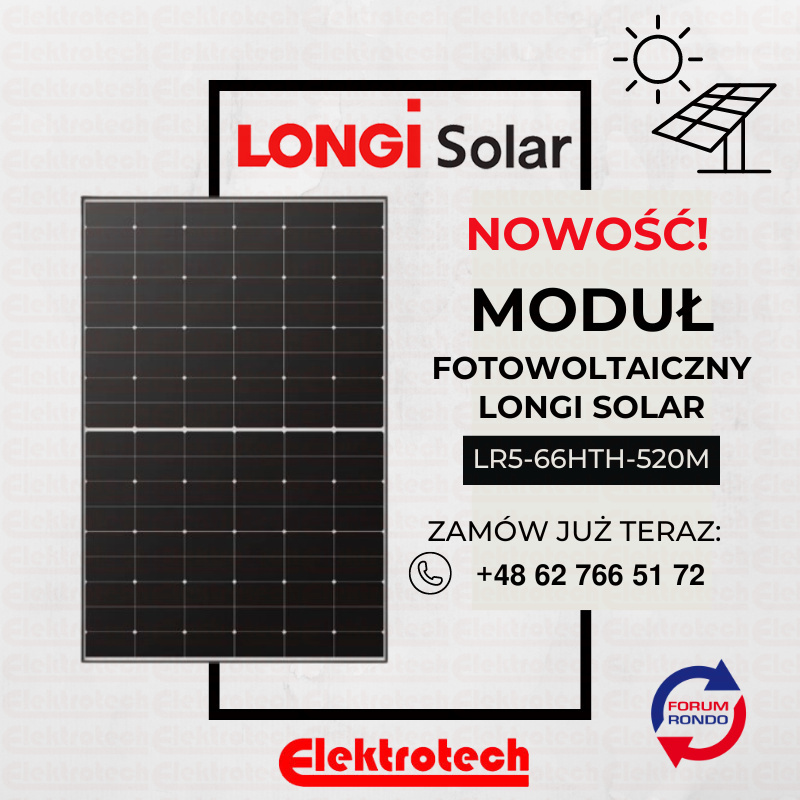 LR5-66HTH-520M Moduł fotowoltaiczny LONGI 520W HC 35mm czarna rama ...